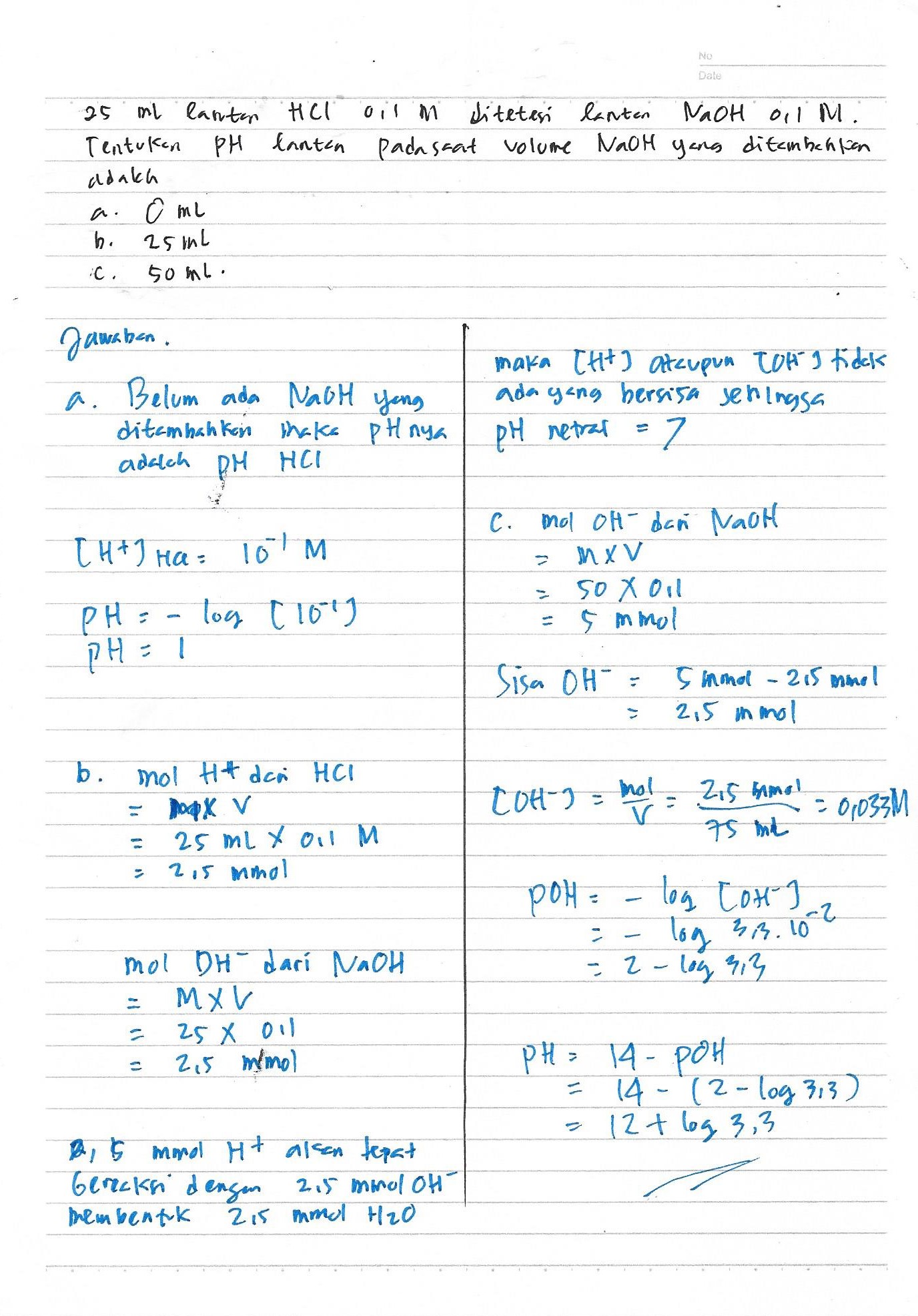 Menentukan pH Campuran NaOH dan HCl - Les Privat Kimia Online