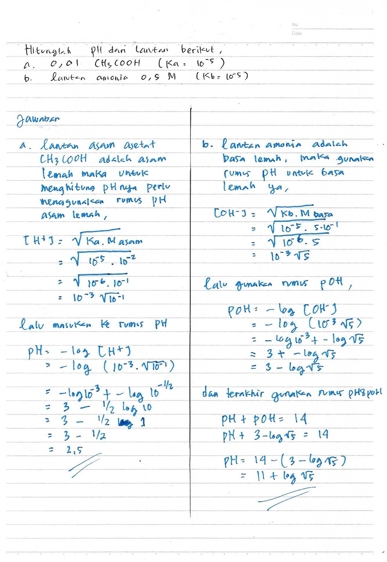 Menghitung pH Asam Lemah & Basa Lemah - Les Privat Kimia Online